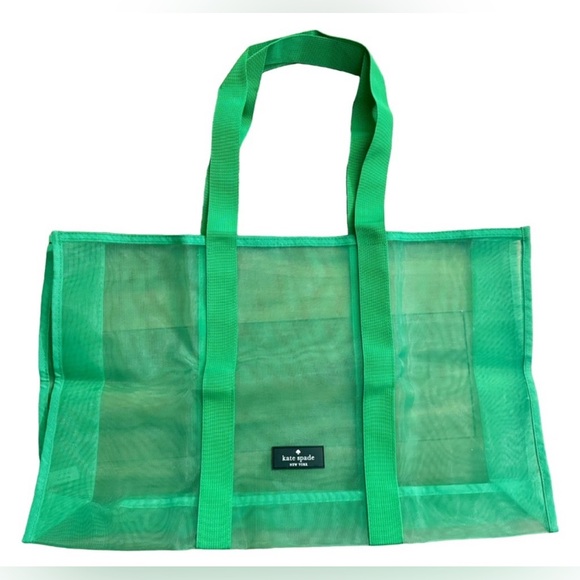 kate spade | Bags | Kate Spade Green Transparent Mesh Tote New In ...